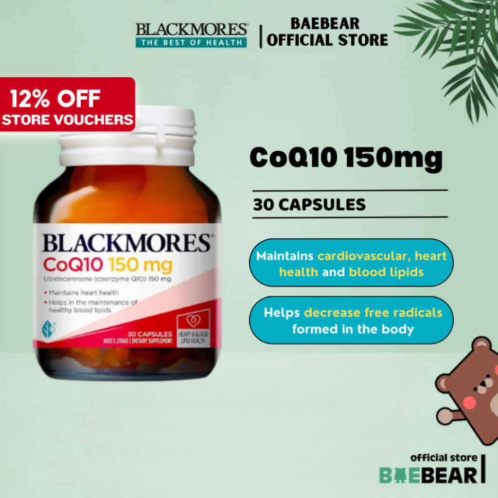 Blackmores CoQ10 150mg 30 Caps | 125 Caps / Super Strength CoQ10 300mg ...