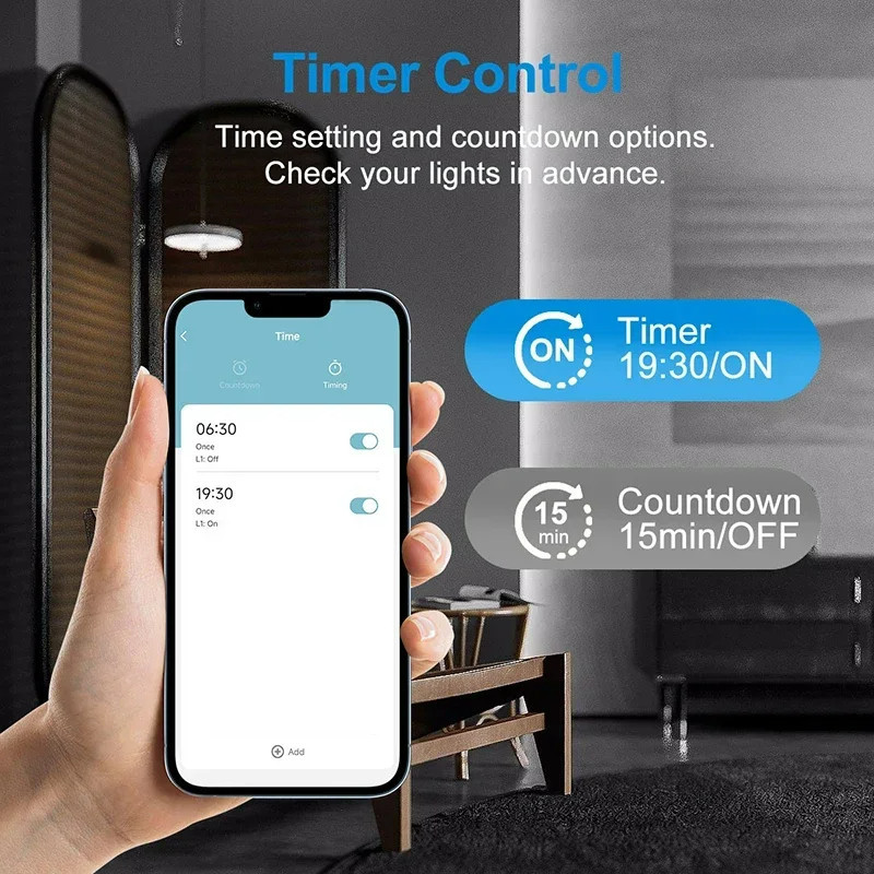 Tuya Smart Wifi Switch With temperature time display function 100 250V ...