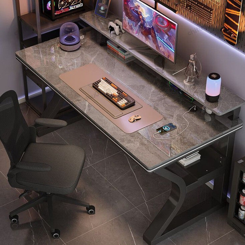 Computer Desk High-End Multifunctional Modern Gaming Table Rock Slab ...