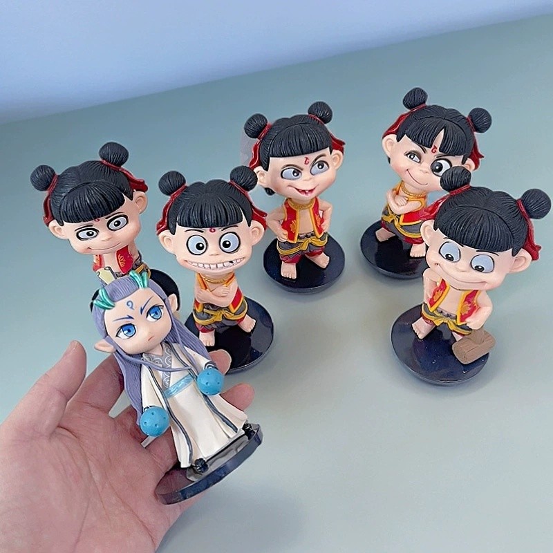 Anime Adorable Nezha and Aobing Action Figure Set Ideal Comic Figures ...