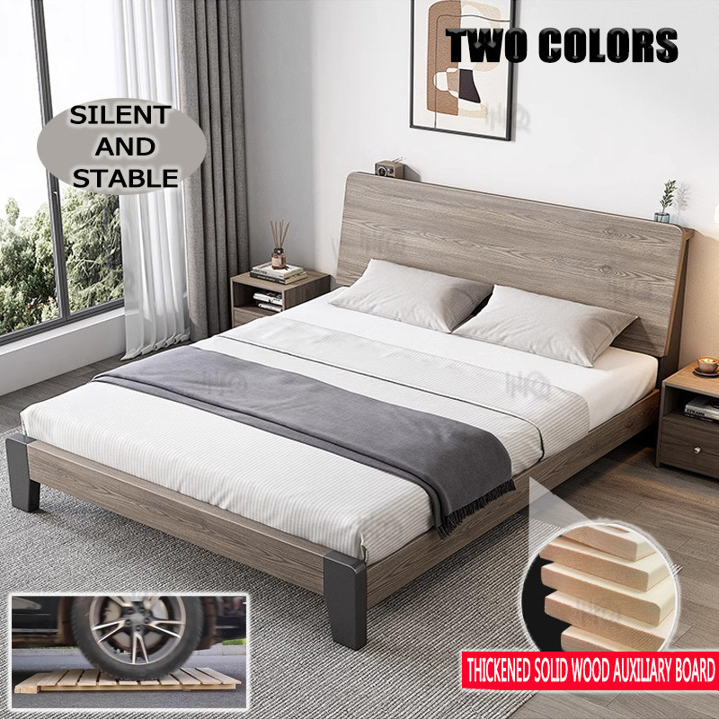 H Bed Simple and modern 1.5m double bed for home Economy single bed ...