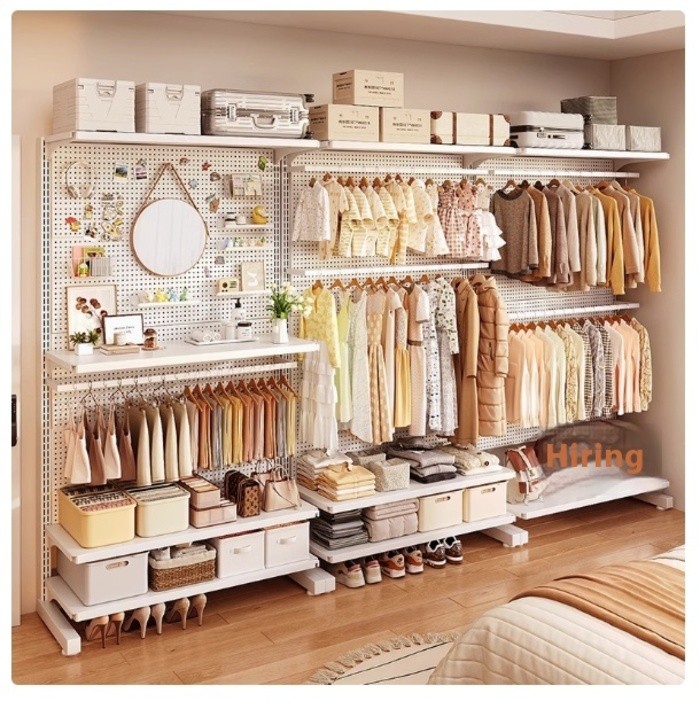 Cave-board closet floor-to-ceiling open cloakroom to store girls ...