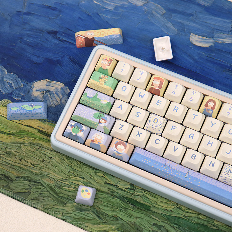Greatest Works of Art Keycaps DMA profile PBT 150 Cute Comic style ...