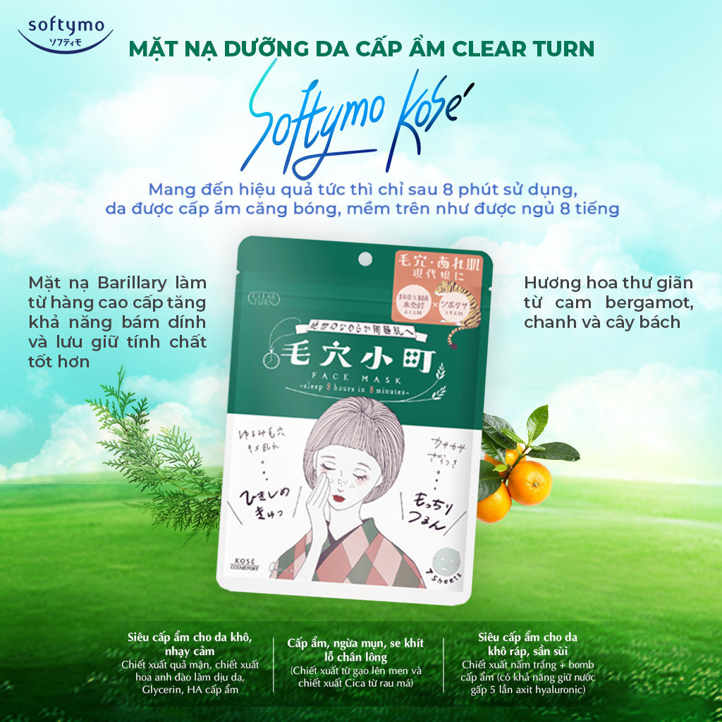 Japanese Clear Turn Kose Pore Tightening Moisturizing Mask (Bag of 7 ...