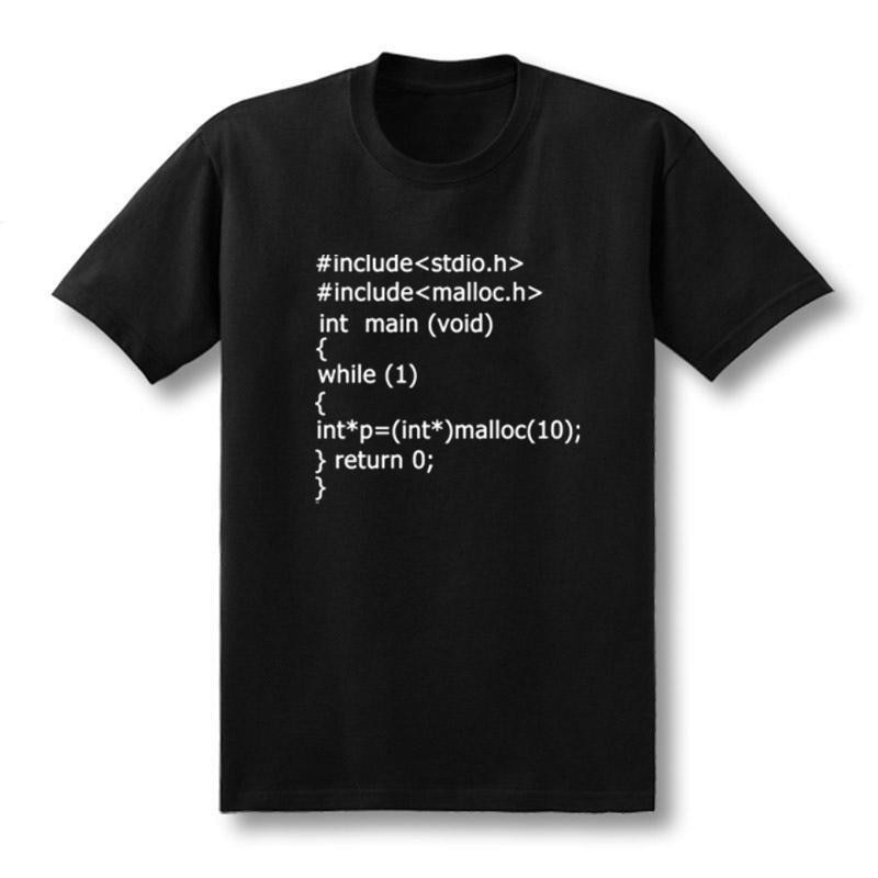 Summer Crash Creative Parody Code Geek Programmer Ape T Shirt For Men 2025 C Language IT Code ...