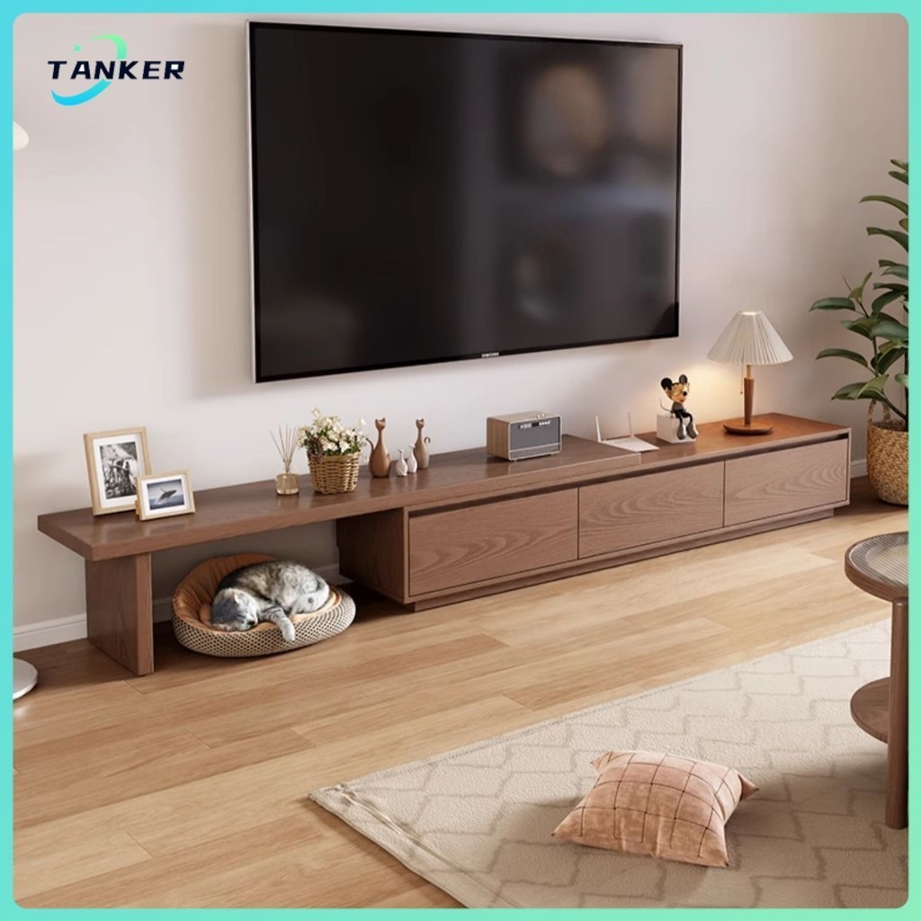 TV Console Cabinet Winter TV Wood All Solid Retractable Cabinet Coffee ...