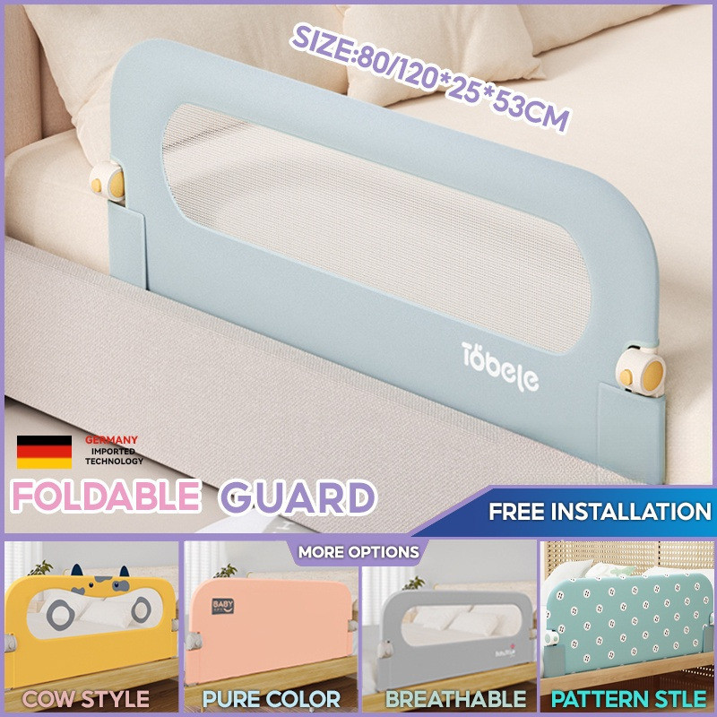 Anti-fall Baby Guard Rail Safety Bumper Fence Free Assembly Foldable ...