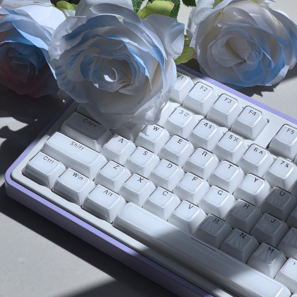 White Jelly Crystal Keycaps Translucent PC Double Shot Similar OEM ...