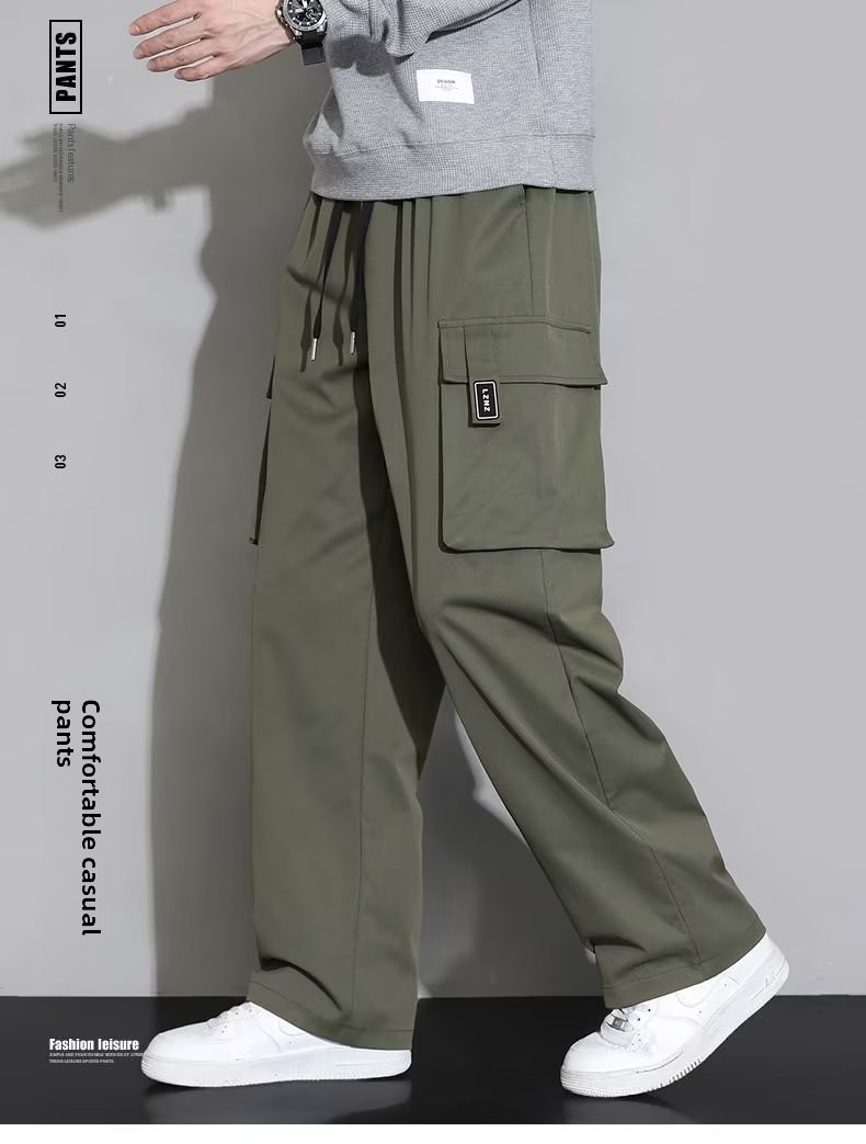 [M-8XL] Cargo Pants Men Plus Size Straight Cut Loose Multi Pocket ...