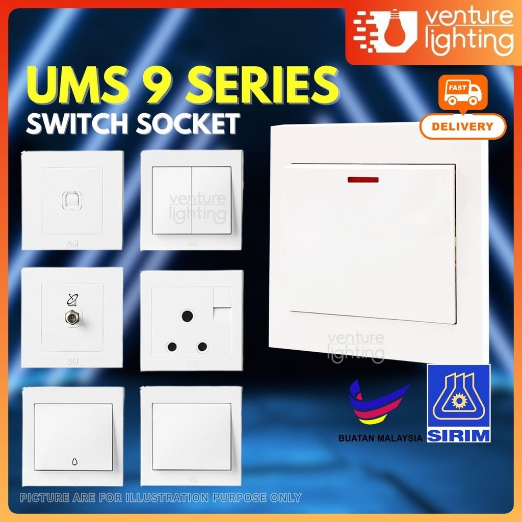 (SIRIM) UMS 9 SERIES Switch Socket Extension Outlet Plug Switches Power ...