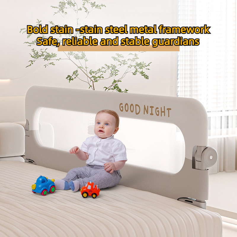 Foldable Bed Fence Installation Free Baby Guardrail Baby Bedside Baffle ...