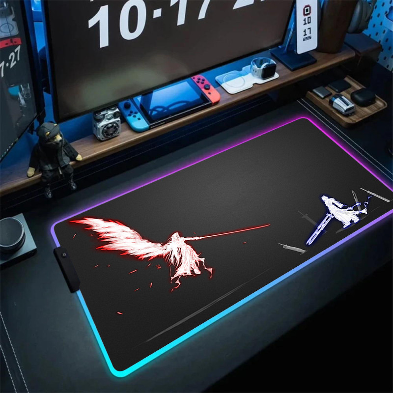 Large RGB Gamer Mouse Pad F-Final Fantasy Gaming Mousepad LED Mause Pad ...