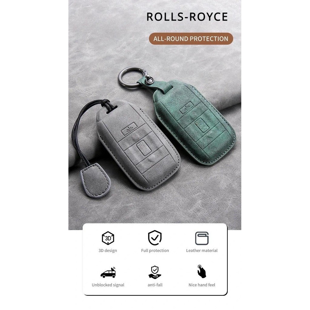 Leather New Car Key Cover Use for Rolls-Royce Cullinan Phantom Ghost ...