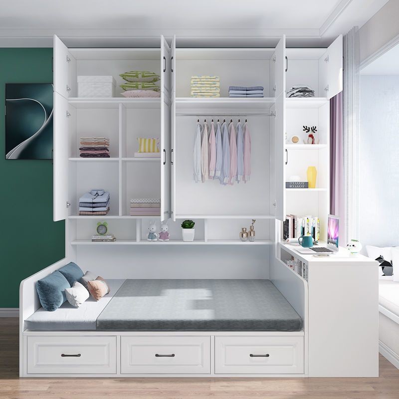 Tatami Bed Wardrobe Integrated Bed With Drawers Modern Simple Small ...