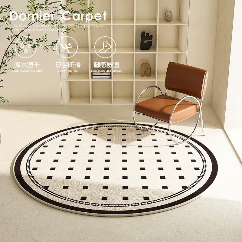 Cream style circular carpet living room luxurious coffee table carpet ...