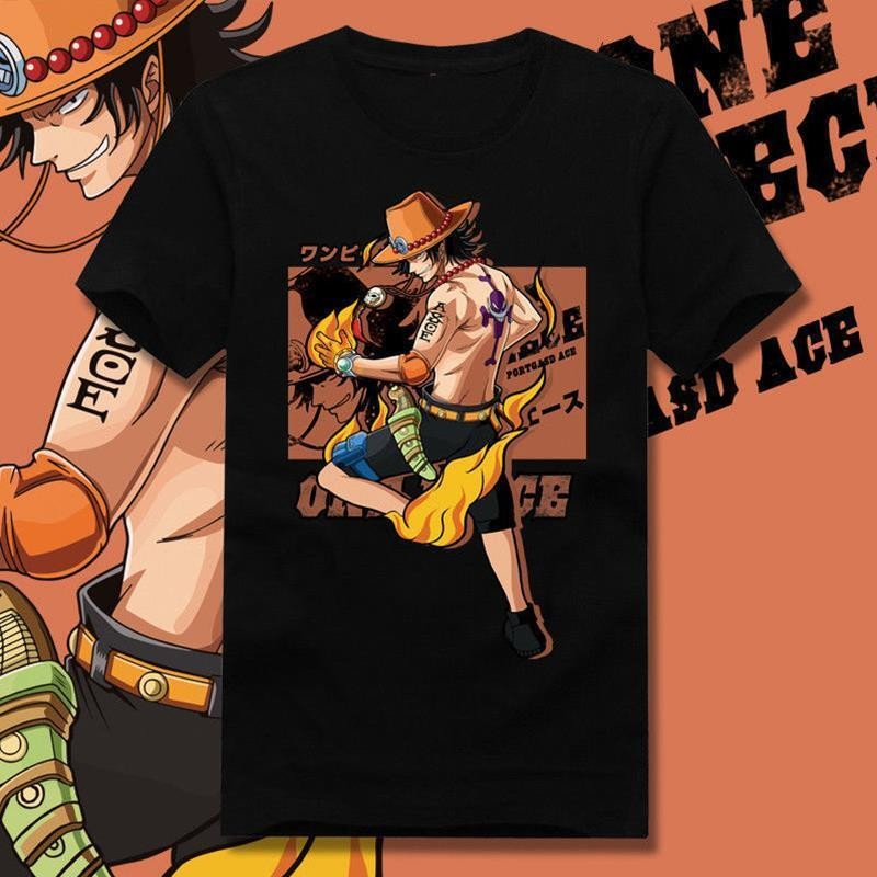 One Piece Black T-shirt Short Sleeve Men's And Women's Pure Cotton ...