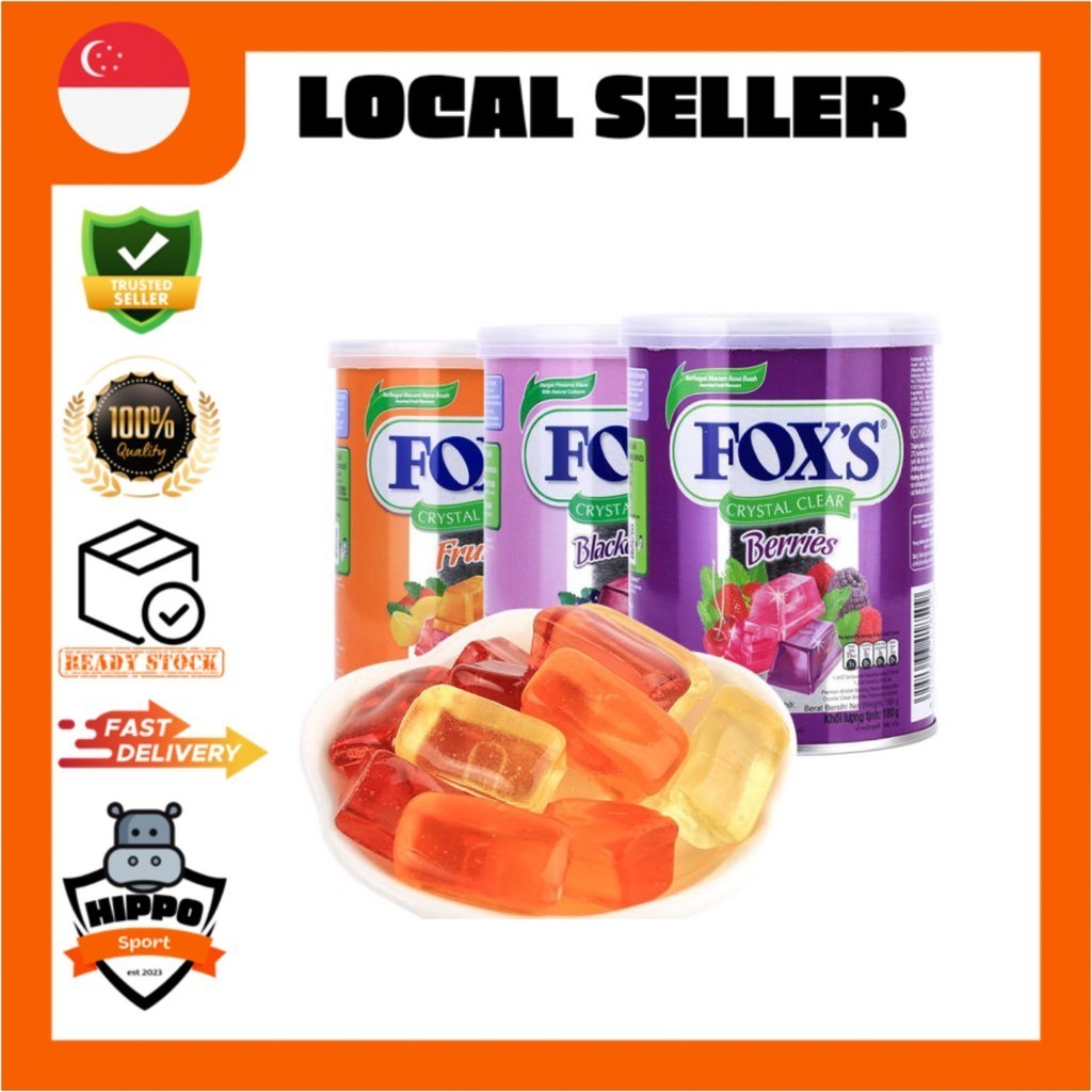 (HIPPO SPORTS) Fox’s Tin Candy Crystal Clear Berries Fruits Fruity ...