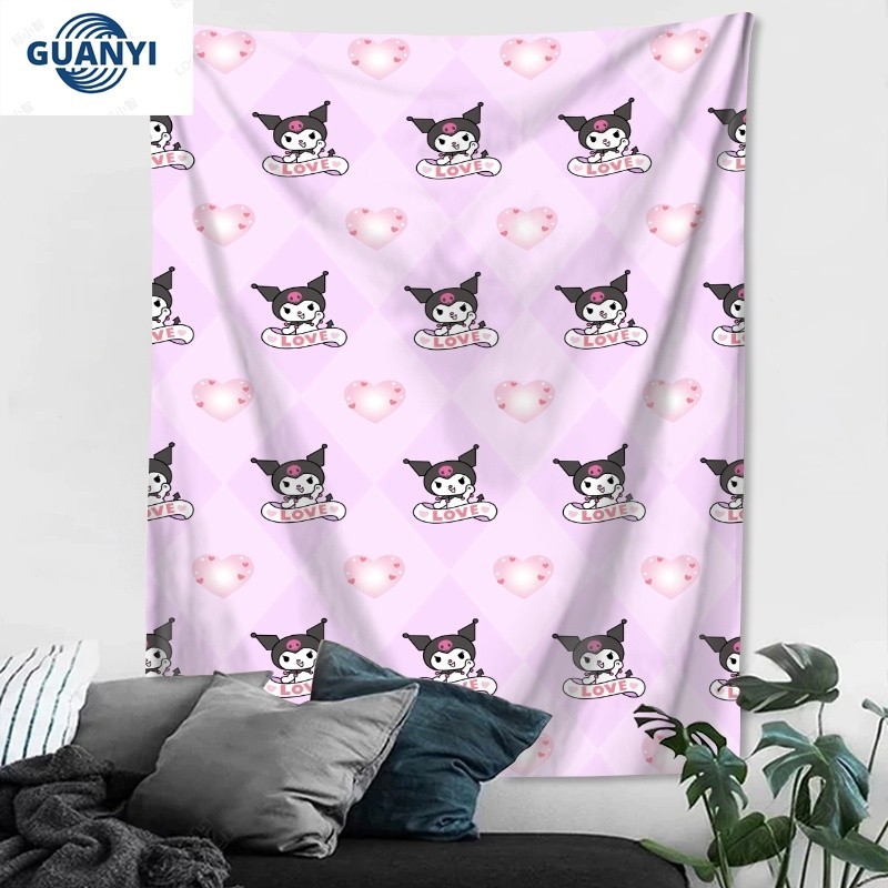 Sanrio Cute Cartoon Wall Tapestry Hello Kitty,Pochacco,Kuromi,Keroppi ...
