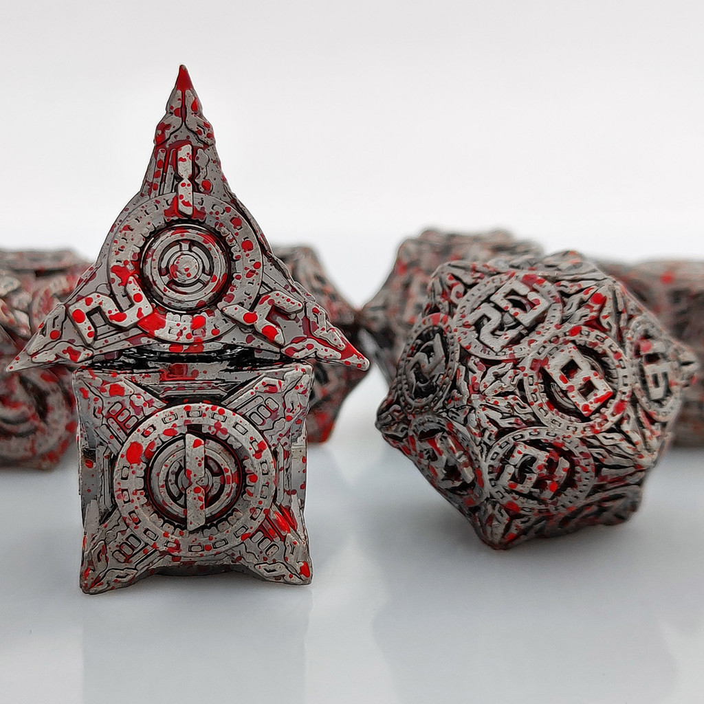 DND Metal Dice Set Large Polyhedral Dragon and Dungeon RPG Role Playing ...