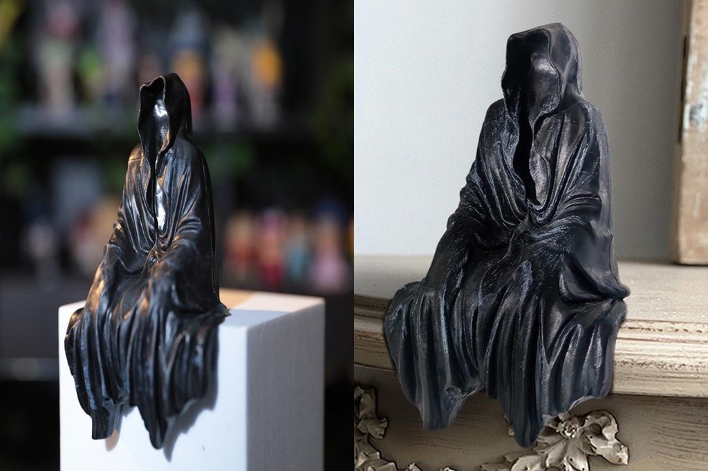 greensea| Black Robe Death Ornament Spooky Grim Reaper Figurine for ...