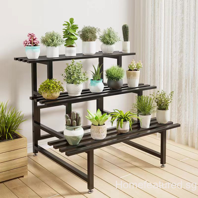Multi-Layer Stainless Steel Plant Rack Flower Pot Stands Plant Metal ...