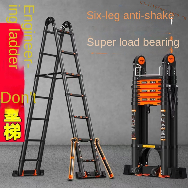 Foldable Telescopic Step Ladder Portable Folding Aluminum Alloy ...