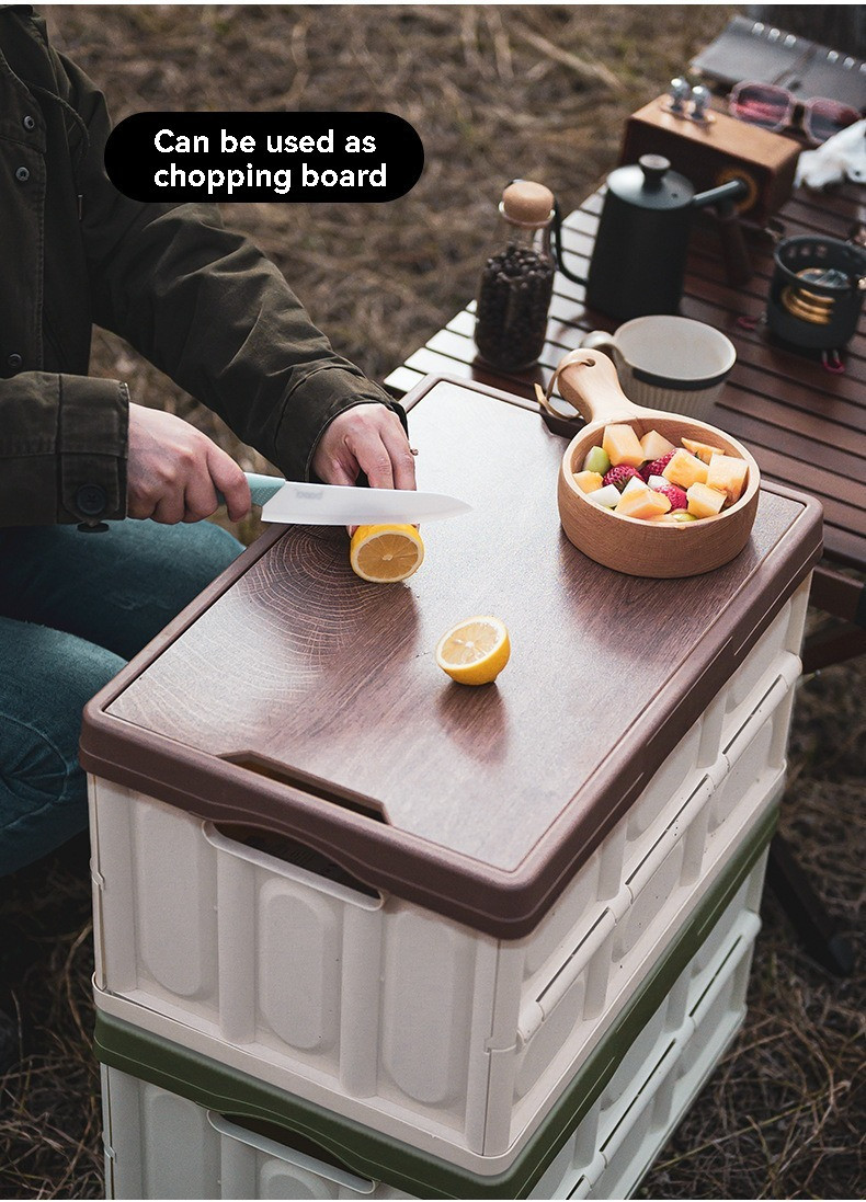 Heavy-Duty Foldable Storage Box Large Collapsible Camping Crate with ...