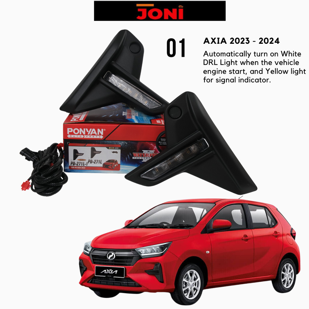 Pentair PD 271L - 1 For PERODUA AXIA 2023 - 2024 Fog Lamp DRL Led with ...