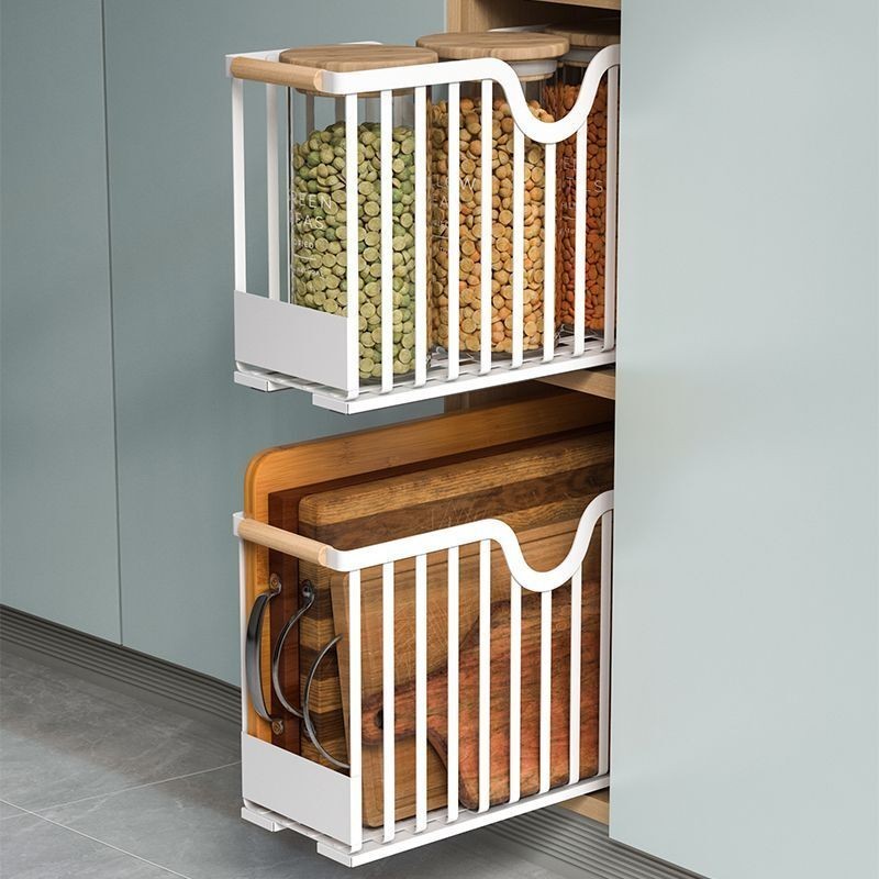 【Ready Stock】Pull out condiment organizer storage rack extremely narrow ...