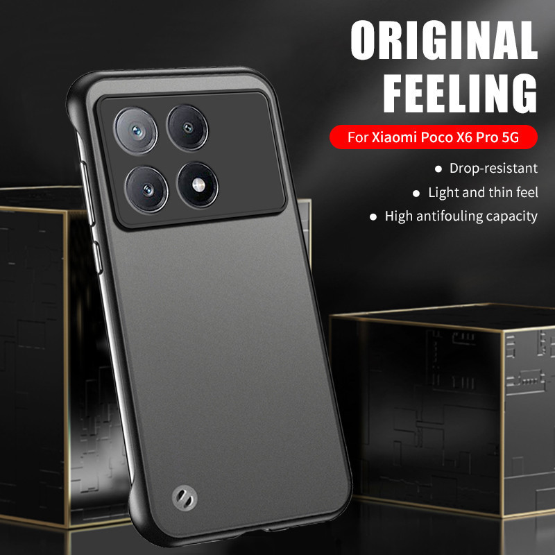 Luxury Ultra Thin Frameless Case For Xiaomi Poco F6 Pro Matte TPU+PC ...