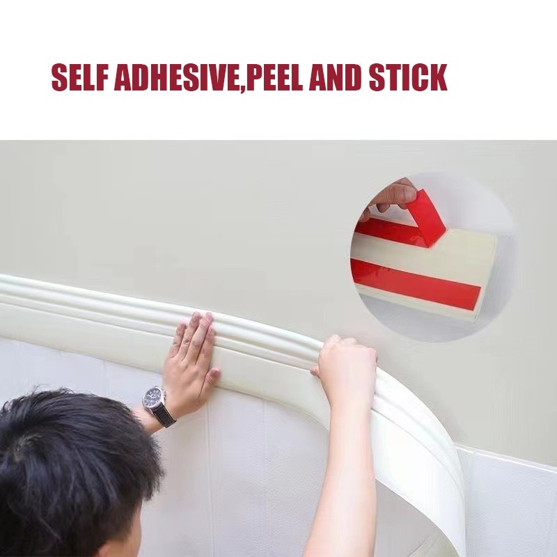 in stock New 9.5CM Wide Flexible Wall Skirting Moulding Trim Self ...