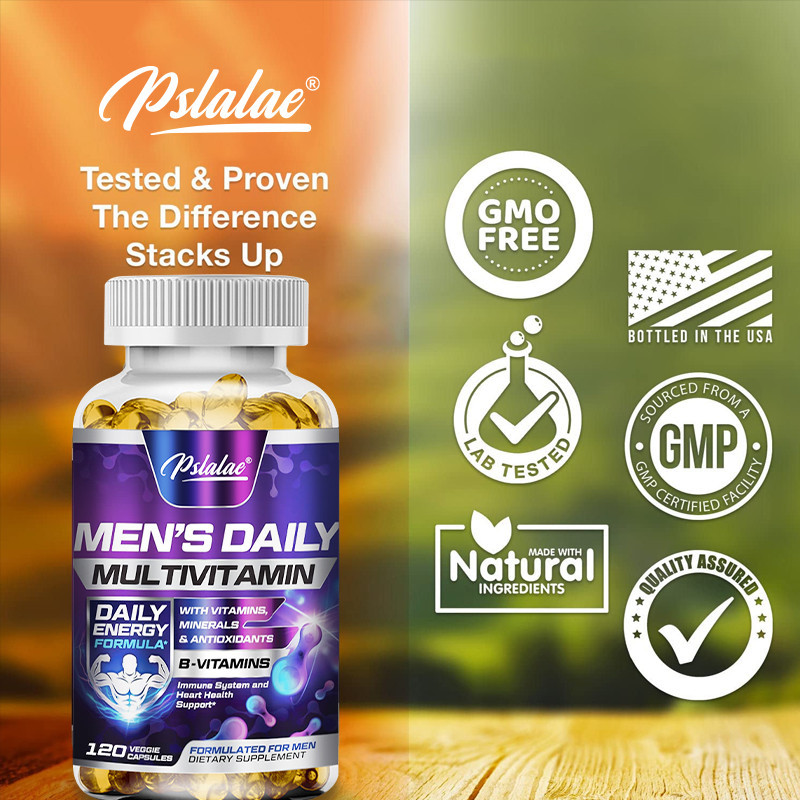 Pslalae Men's Multivitamin, Extra Strength Daily Multivitamin with ...