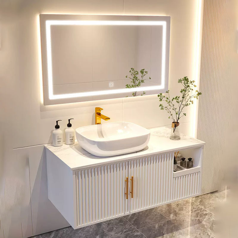 Vanity Cabinet Bathroom Cabinet Light Luxury Rock Board Countertop ...