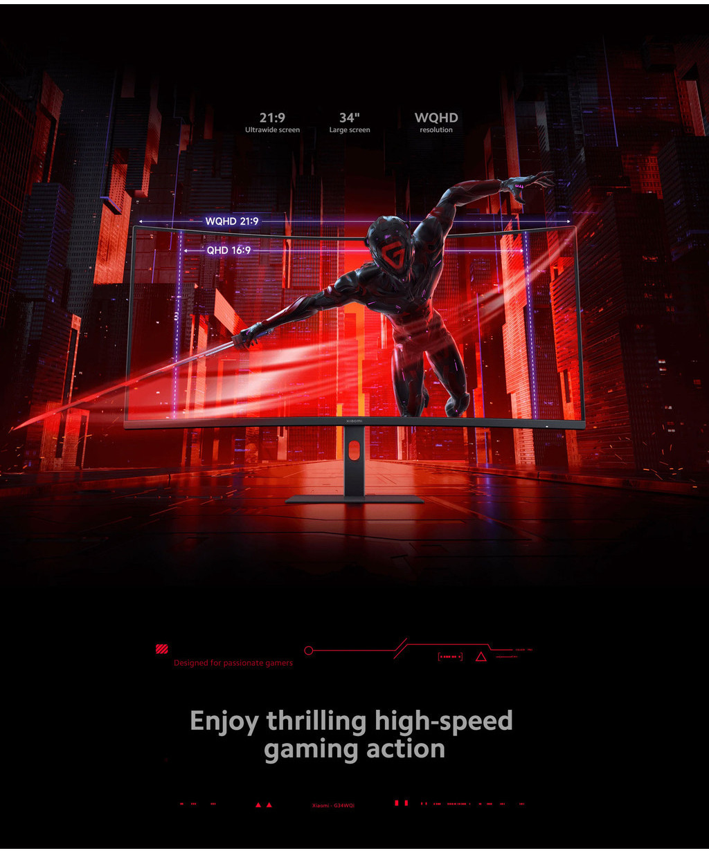 Xiaomi Curved Gaming Monitor G34i | Shopee Singapore