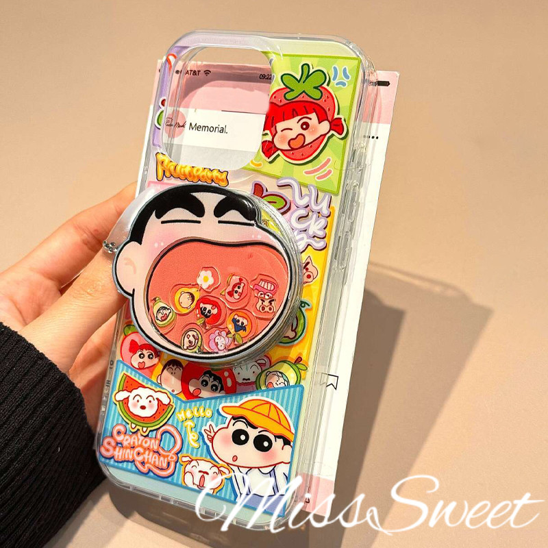 Crayon Shin Chan Casing + Quicksand Bracket Compatible For IPhone 16 11 ...