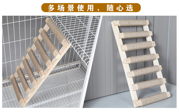 Cat Climbing Frame Step-On Step Ladder Cat Villa Solid Wood Sisal ...