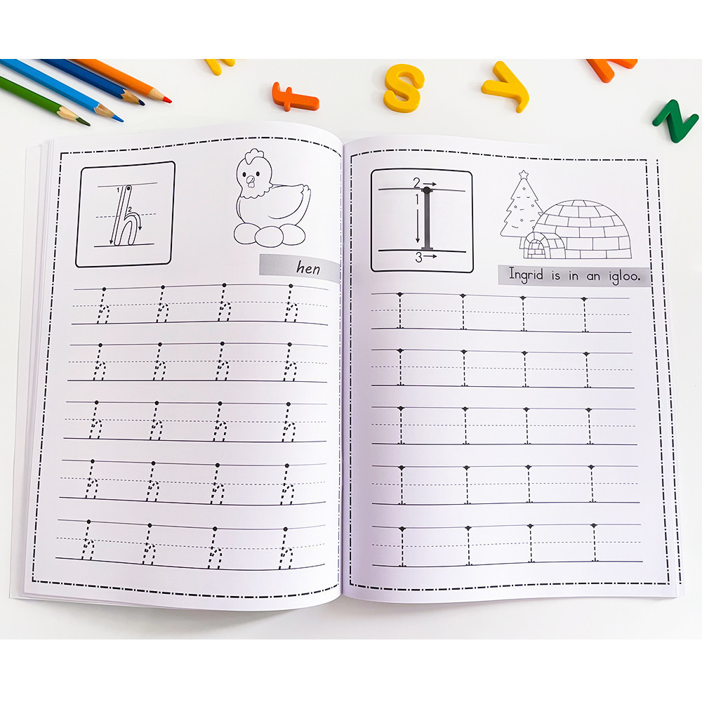 Kids Tracing Book Alphabet Number Set Handwriting Practice Workbook ABC ...