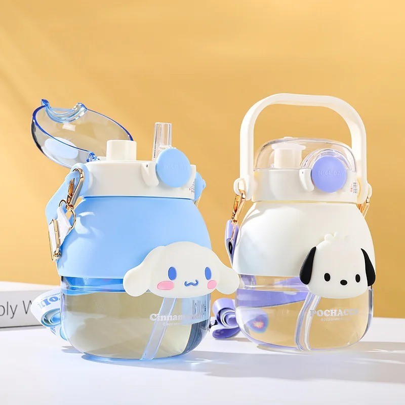 Sanrio Big Belly Cup Kawaii Bottle 1050ML Cinnamoroll Portable Sports Kettle Cute Cartoon ...