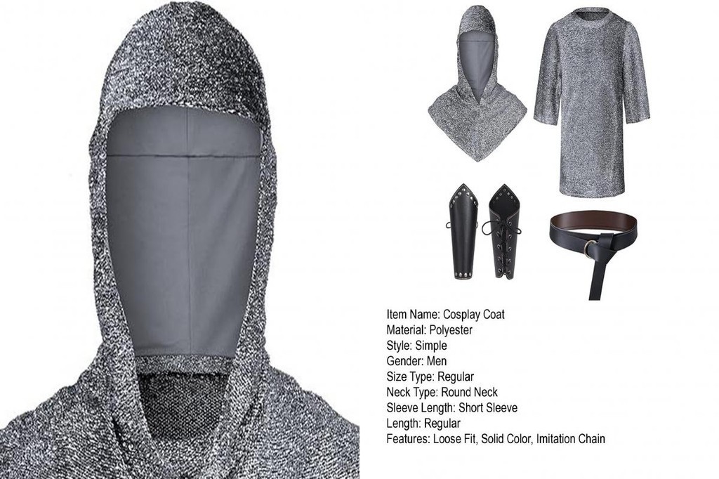 HUA Knight Cosplay Ensemble Cosplay Coat Medieval Knight Templar ...