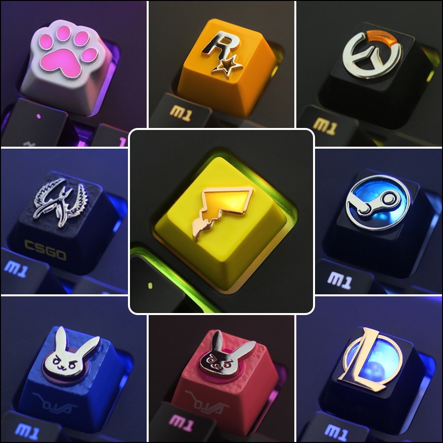 in stock 【Keycap】KeyStone KeyCapS Game LOL DVA OW EVA Pikachu ...