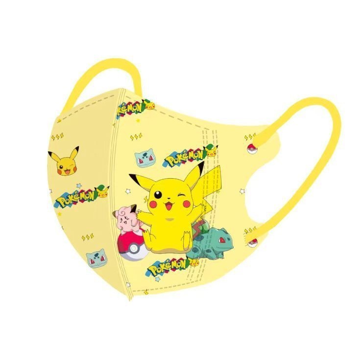 50pcs 3D Three-dimensional Pikachu Children's Mask Squirtle Cute ...