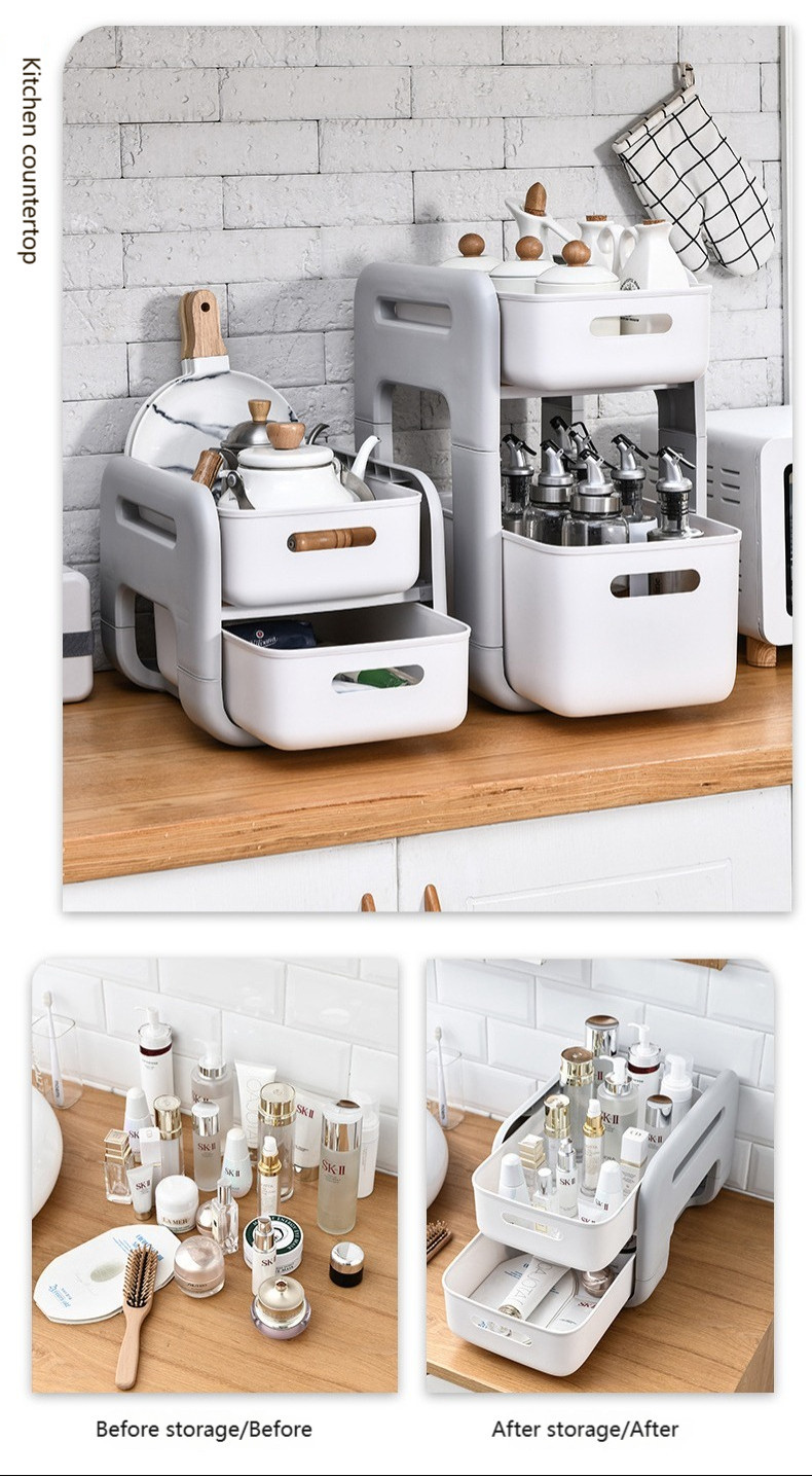 Kitchen Storage Rack Multi Tier Narrow Shelf Organizer Mobile Cart for ...