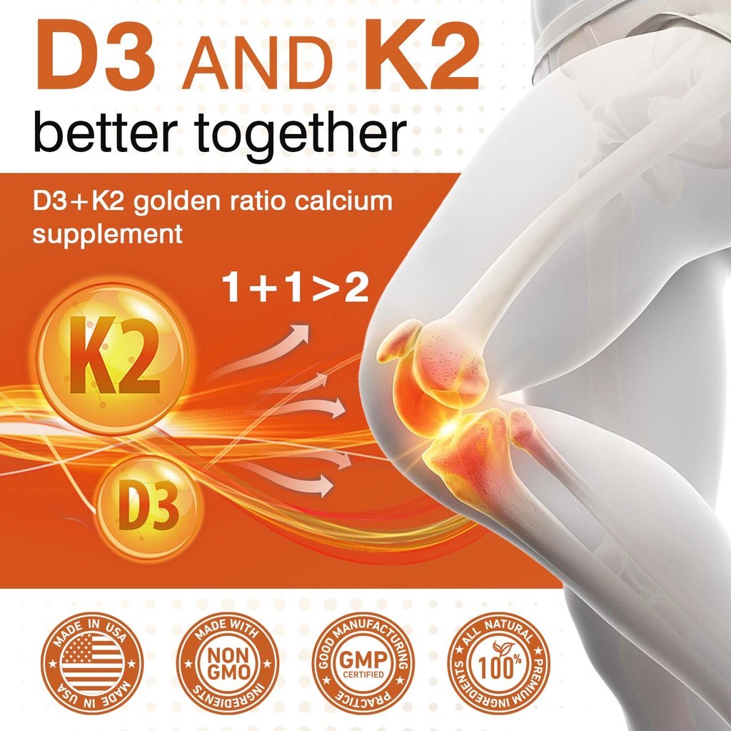 Pslalae Vitamin D3 K2 Supplement Softgel, 2-in-1 10000 IU VIT D3 + 200 MCG Vitamin K2, Free of ...