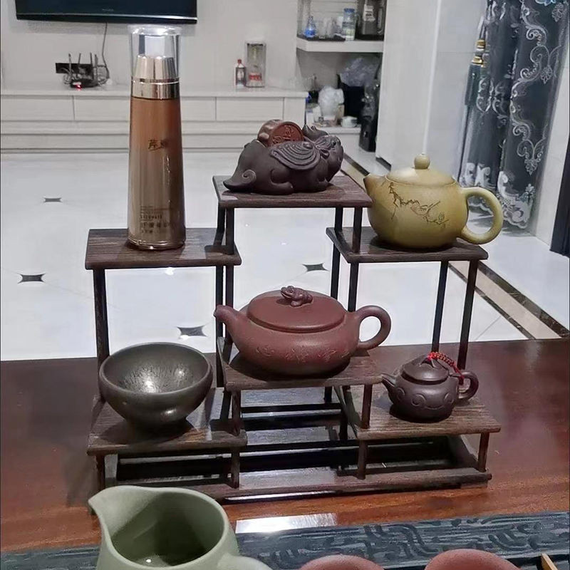Wenge Wood Solid Wood Purple Clay Pot Rack Tea Set Rack Tea Rack Ming ...
