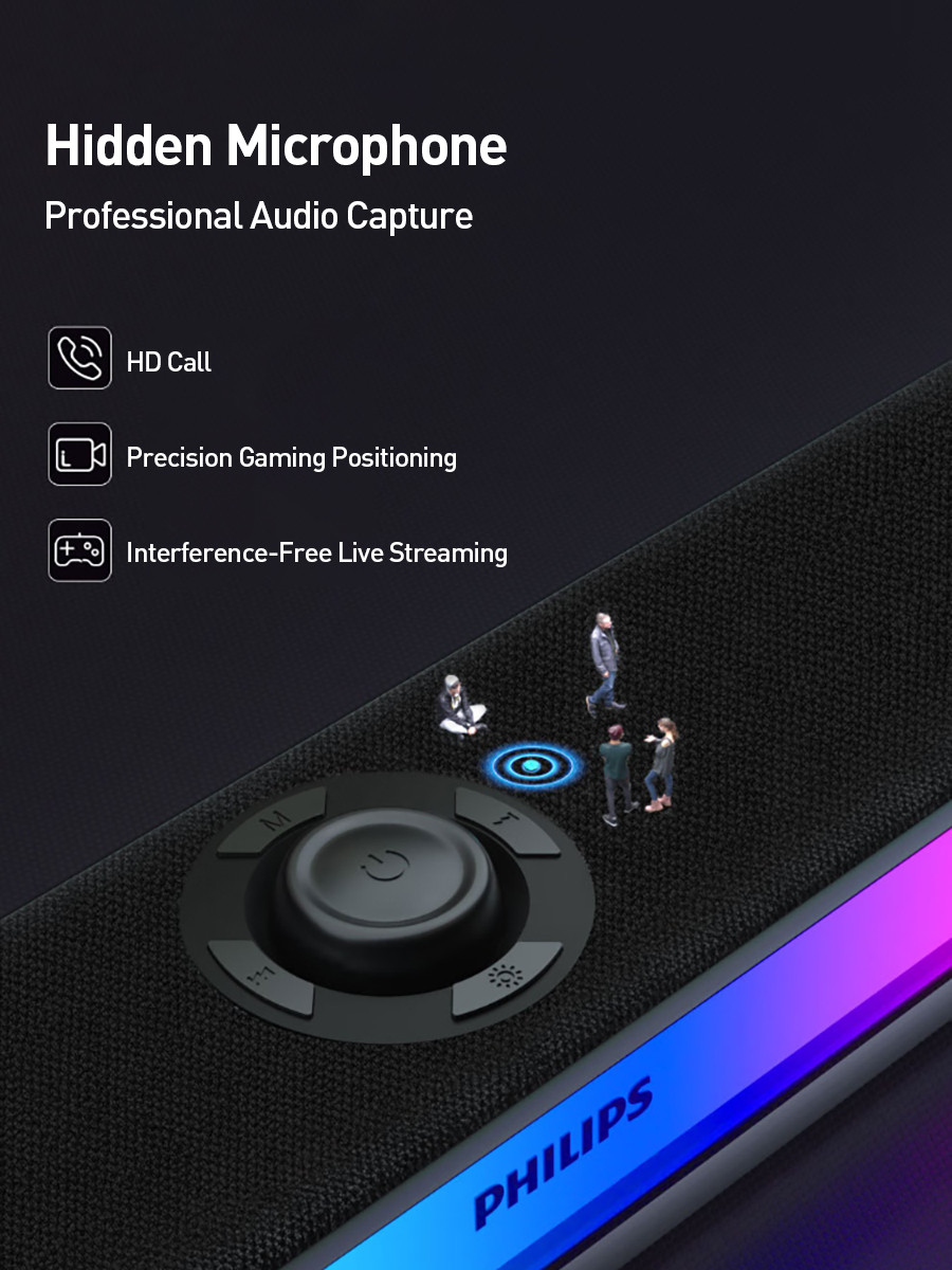 Philips Bluetooth Speaker SPA6109 with Hidden Microphone and RGB ...