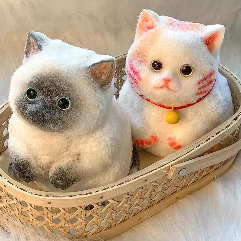 Large Simulation Cat Squeeze Toys Slow Rebound Cute Cat Fidget Toy Kids ...