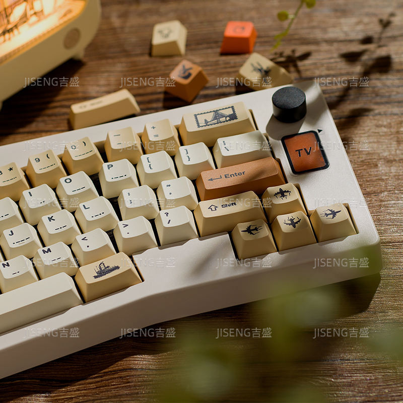 Retro Stamp Theme Keycap 143-key PBT Sublimation Cherry Highly Split ...