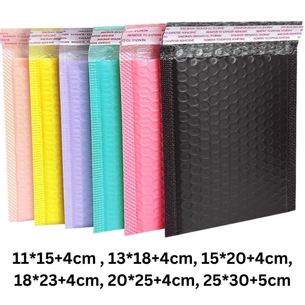 Coloured Bubble Envelope Courier Bag 6 Sizes Colourful Parcel Bag With ...