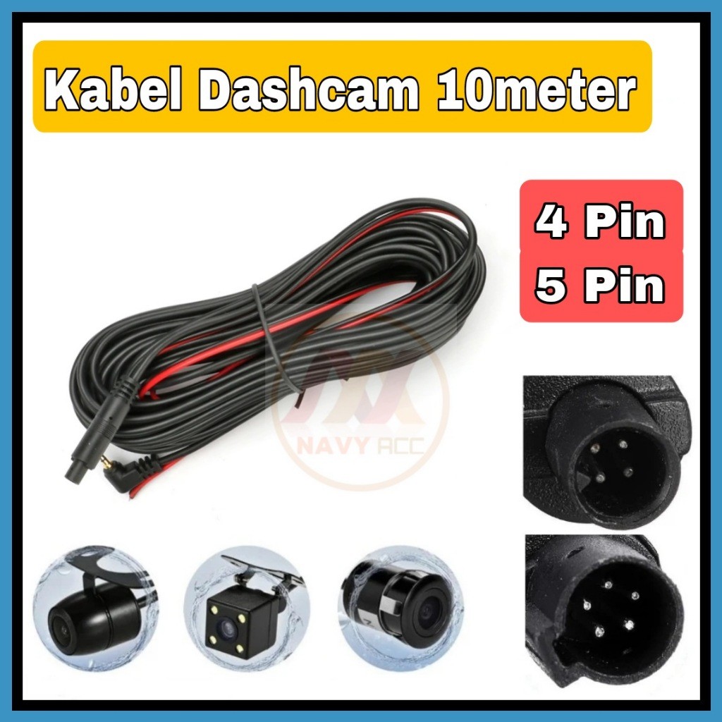 in stock 10meter 4pin / 5pin Dashcam Car Camera Cable Rear Camera Cable ...