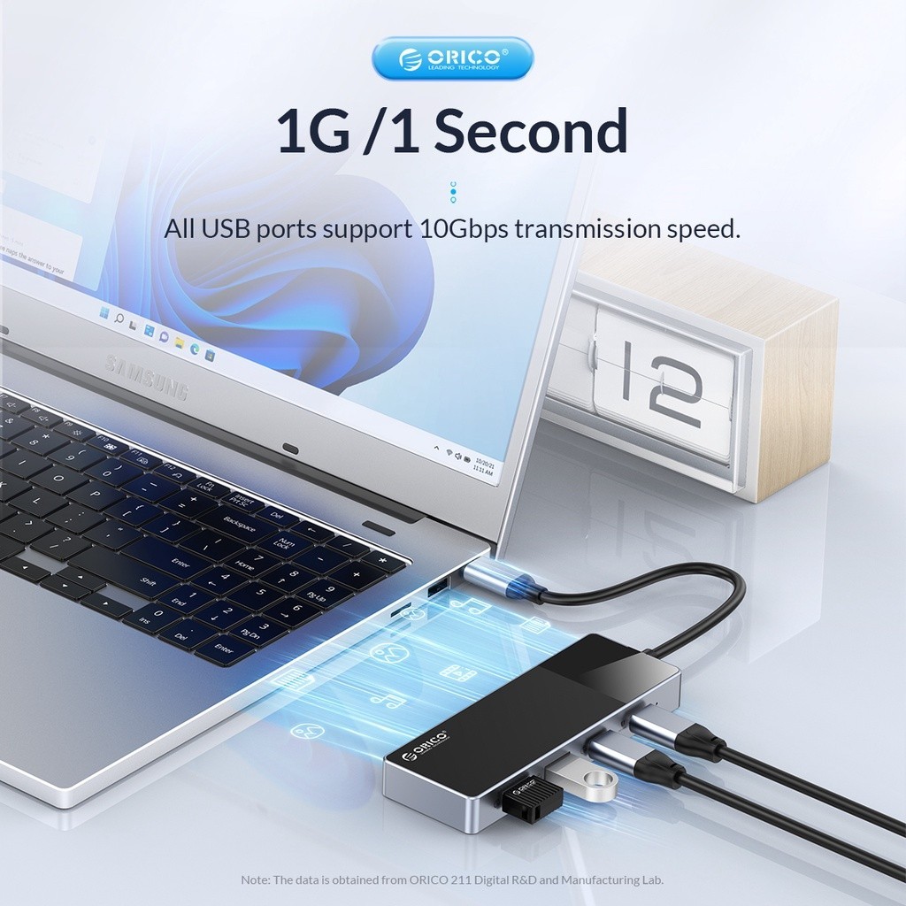 ORICO 4 Port USB 3.0 Hub Ultra-Slim Data USB Hub with PD100W Fast ...